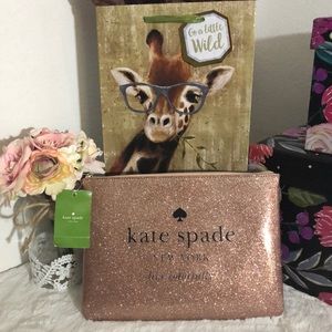 kate spade | Bags | Kate Spade Rose Gold Glitter Pouch | Poshmark